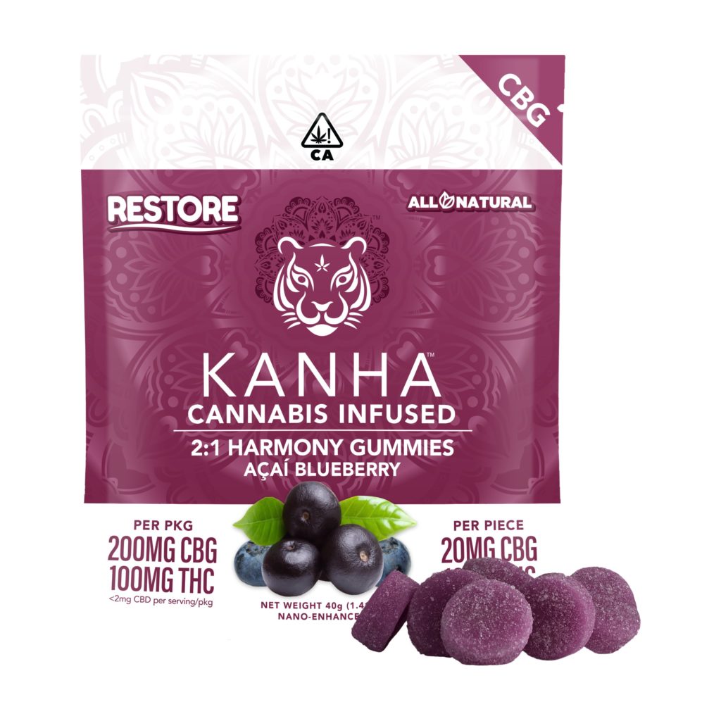 Buy KANHA Harmony 2:1 Acai Blueberry [10pk] (200mg CBG /100mg THC ...